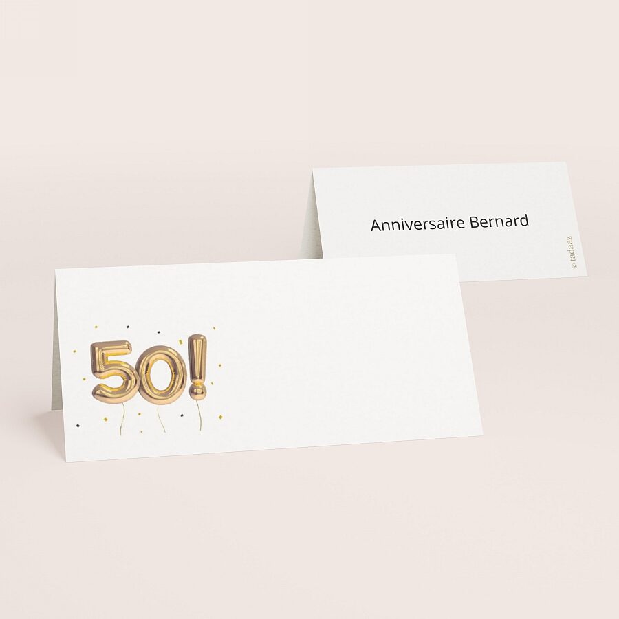 Marque-place ballons 50 ans - Fête | Tadaaz